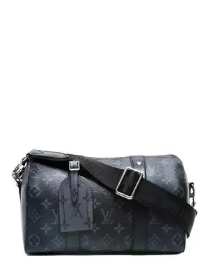 LOUIS VUITTON City Keepall Eclipse-monogram Luggage Bag - Black