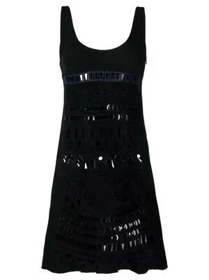 Prada Crochet-paneled Sleeveless Dress - Black