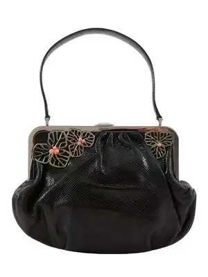 CARTIER 2000s Floral-appliqué Handbag - Black