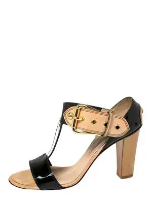 GIUSEPPE ZANOTTI 90mm Patent-leather Block-heel Sandals - Black