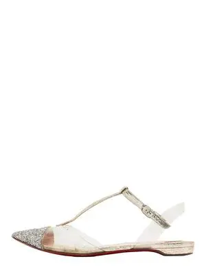 CHRISTIAN LOUBOUTIN Glitter-detailing Ballet Flats - Silver