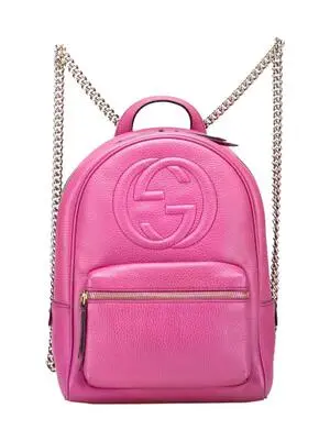 Gucci Leather Soho Backpack - Pink