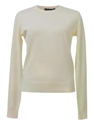 Theory Crew-neck Ribbed-trim Sweater - Neutrals