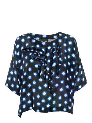 Moschino Polka Dot-print Ruffled Blouse - Black