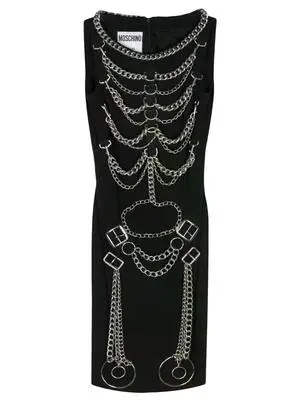 Moschino 2010s Chain-detailed Midi Dress - Black