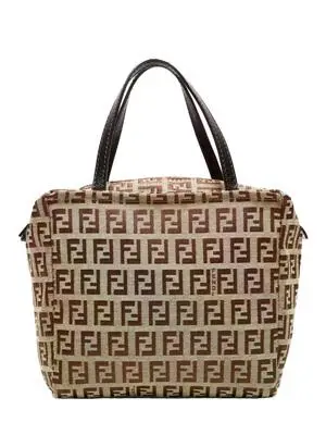 Fendi 1990-2000 Zucchino Pattern Handbag - Neutrals