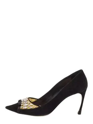 Miu Miu 85mm Crystal-embellished Sandals - Black