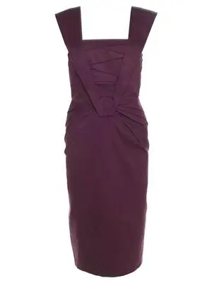 Escada Stretch-cotton Midi Dress - Purple