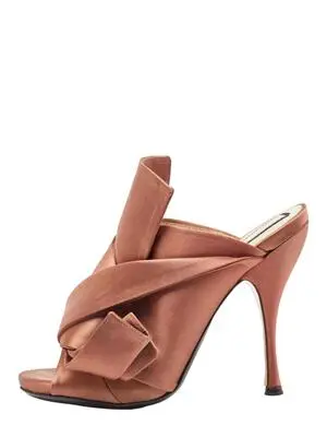N°21 120mm Knotted Satin Sandals - Brown