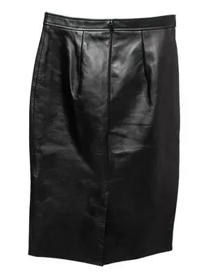 Burberry Cut-out Leather Skirt - Black