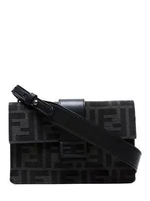 Fendi Zucca Canvas Convertible Belt Bag - Black
