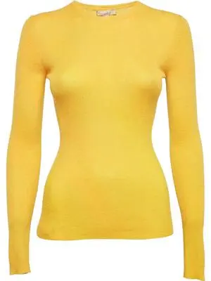 Michael Kors Ribbed Cashmere Top - Yellow