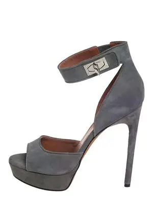 Givenchy 135mm Suede Platform Sandals - Grey