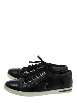 Dolce & Gabbana Leather Logo Sneakers - Black