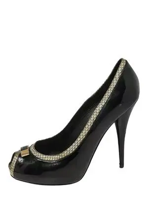 Fendi 130mm Leather Heeled Pumps - Black