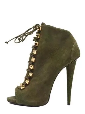 GIUSEPPE ZANOTTI Leather Heeled Boots - Green