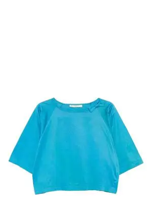 LANVIN 1970s Raglan-sleeve Bow Blouse - Blue