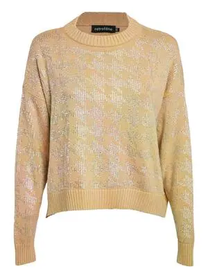 RETROFETE Crystal-Embellished Houndstooth Cotton-Cashmere Sweater