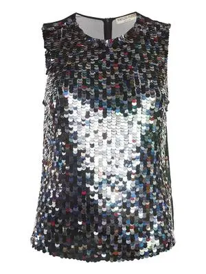 Emilio Pucci Sequin-embellished Sleeveless Top - Black
