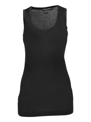Dolce & Gabbana Ribbed Cotton Top - Black