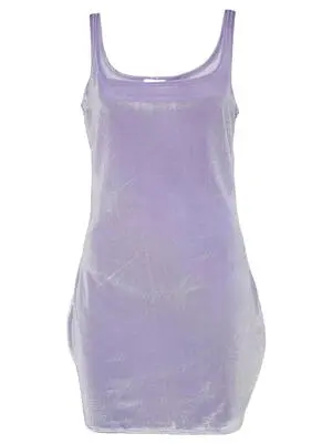 SUPER Stretch-velvet Mini Dress - Purple