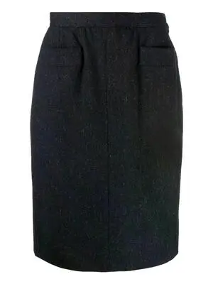 Saint Laurent 1980s High-waisted Straight Skirt - Blue