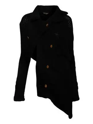 Comme Des Garçons 2002 Asymmetric Knitted Jacket - Black