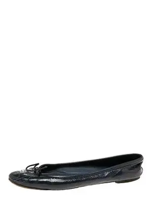 Gucci Patent Leather Bow Ballet Flats - Blue