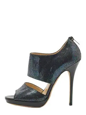 JIMMY CHOO 125mm Glitter-detail Sandals - Black