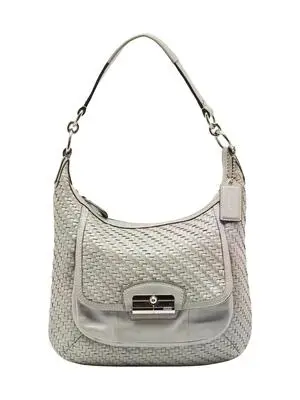 COACH® Woven Leather Shoulder Bag - Grey