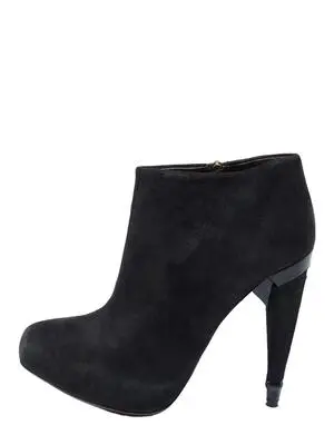 Roberto Cavalli Sculptural-heel Suede Boots - Black