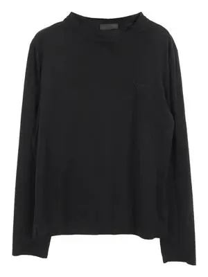 Prada 2010s Triangle-logo Long-sleeve T-shirt - Black
