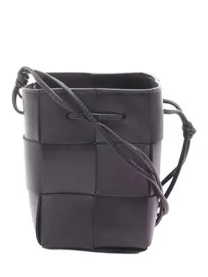Bottega Veneta Mini Nappa Intrecciato Cassette Bucket Shoulder Bag - Black