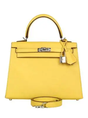 Hermès 2024 Kelly 25 Sellier Epsom With Palladium Hardware - Yellow