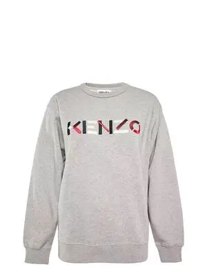 Kenzo Embroidered-logo Cotton Sweatshirt - Grey