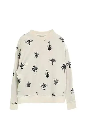 JIL SANDER 2010s Palm Tree Intarsia Sweatshirt - White