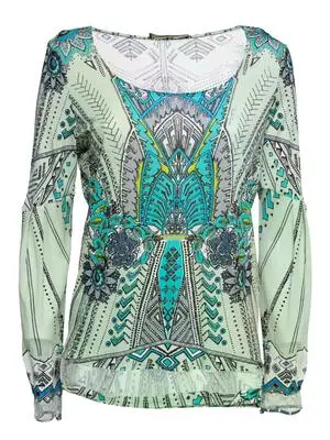 Roberto Cavalli Floral-print Top - Blue