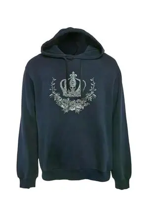 Dolce & Gabbana Graphic-print Cotton-blend Hoodie - Blue