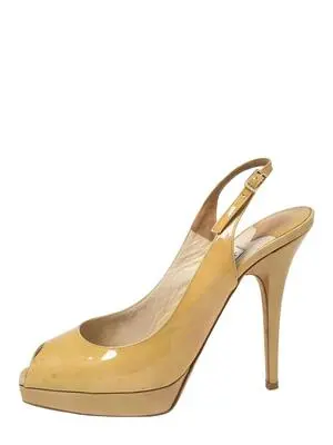 JIMMY CHOO 115mm Patent-leather Sandals - Yellow