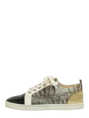 CHRISTIAN LOUBOUTIN Vieira Glittered Sneakers - White