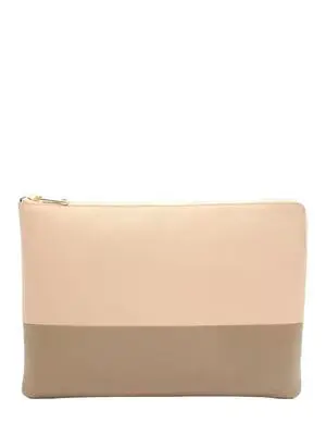 Celine 2000s Two-tone Zip Clutch - Neutrals