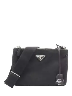 Prada Re-edition 2000 Logo-plaque Shoulder Bag - Black