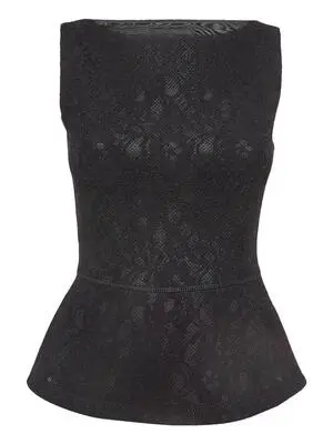Moschino Floral Lace Top - Black