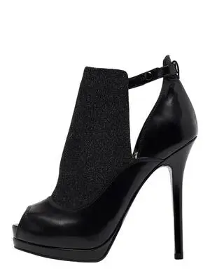 FENDI 135mm Peep-Toe Leather Booties