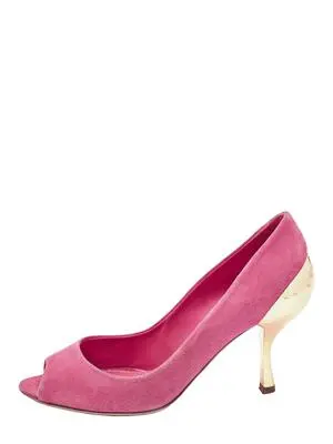 SERGIO ROSSI 85mm Peep-toe Suede Pumps - Pink