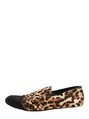 JIMMY CHOO Leopard-print Loafers - Brown