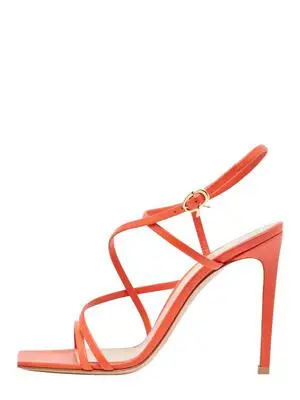 GIANVITO ROSSI 105mm Manilla Leather Strap Sandals - Orange