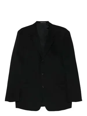 Yohji Yamamoto 1990s Buttoned Wool Jacket - Black