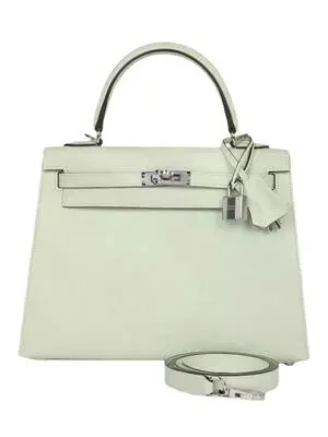 HERMÈS Kelly Sellier 25 Epsom Handbag Palladium Hardware