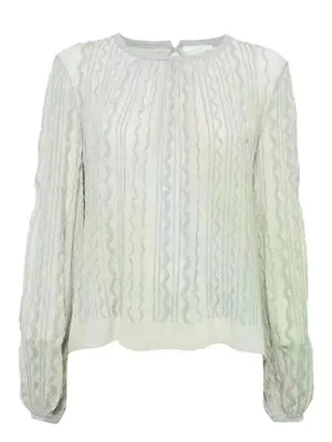 Chloé Wave-pattern Top - White